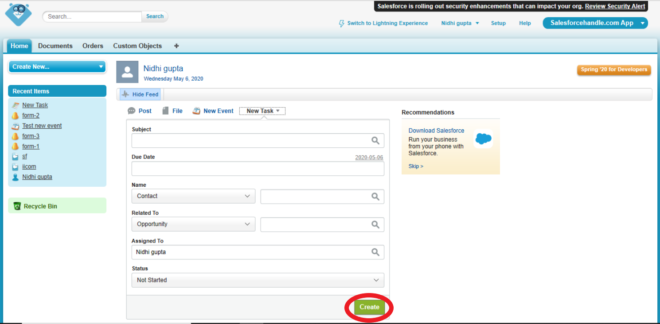 Activities: Tasks and Events in Salesforce | How to create and manage